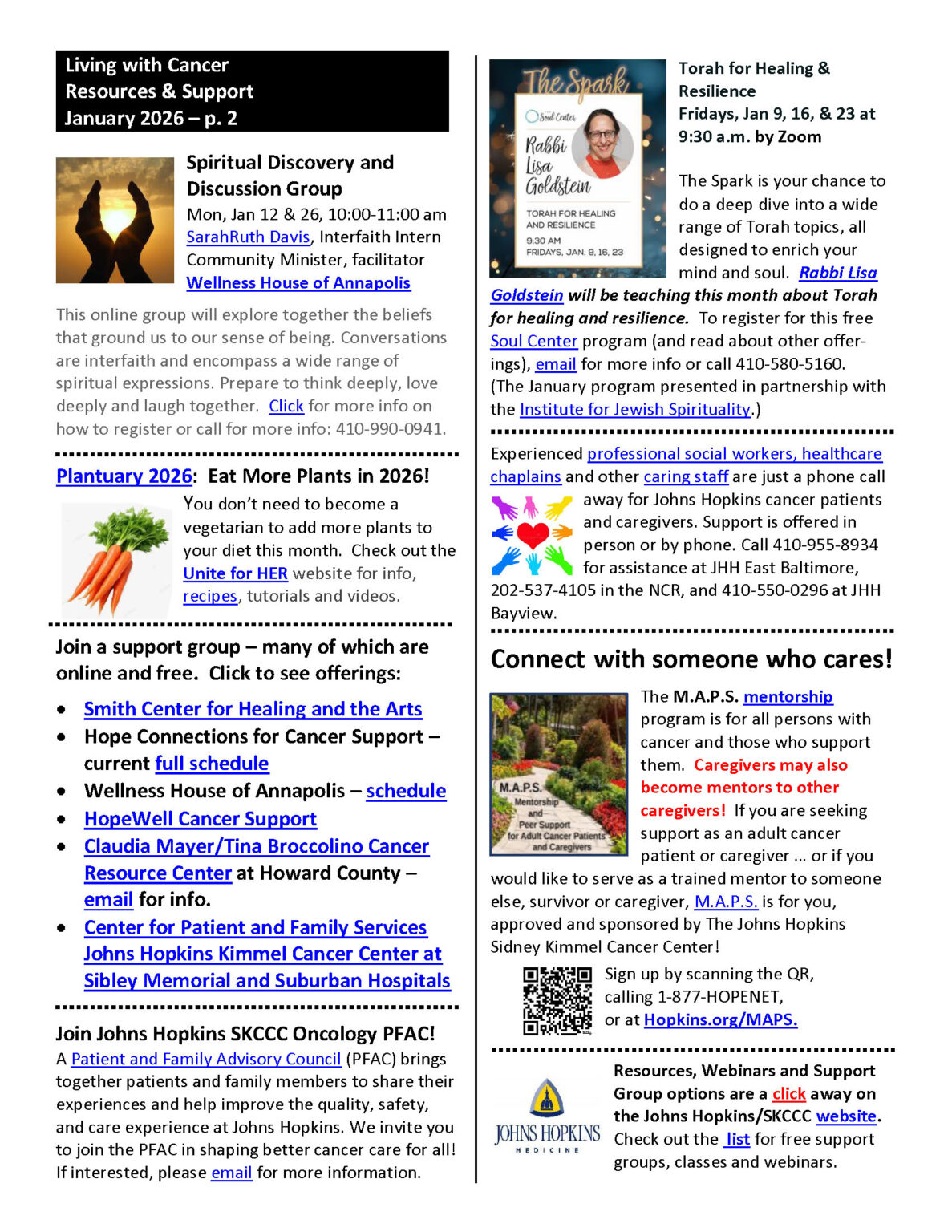 Living with Cancer Resources and Support – January 2026
